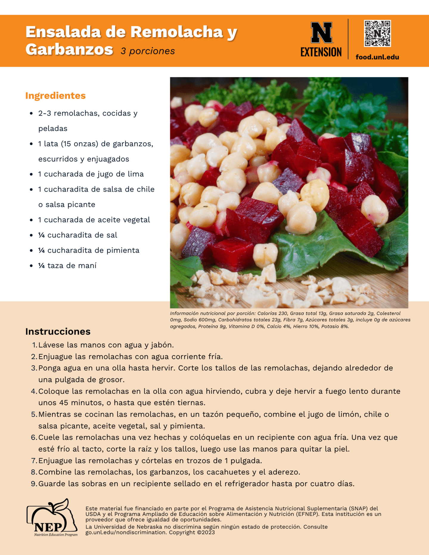 Handout - Beets - Spanish - Beet and Chickpea Salad Recipe | UNL Food ...