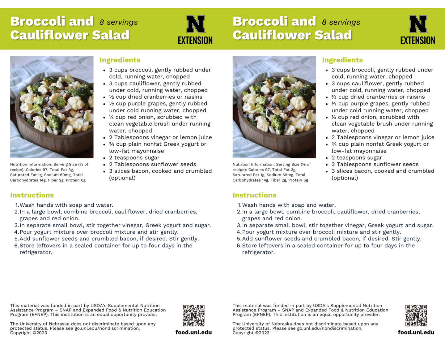 Handout - Cauliflower - Broccoli and Cauliflower Salad Recipes | UNL ...