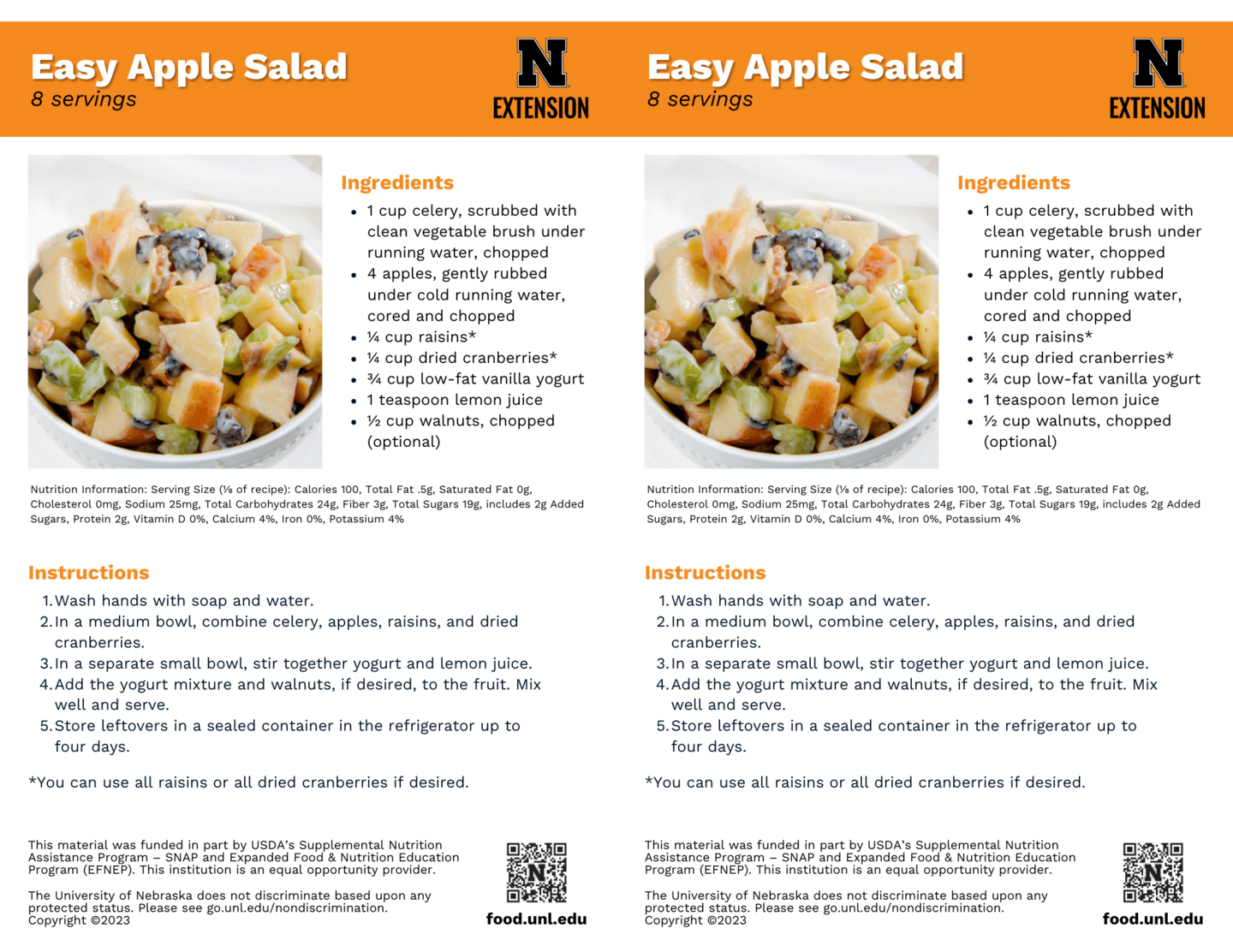 Handout - Apples - Easy Apple Salad Recipes | UNL Food | Nebraska