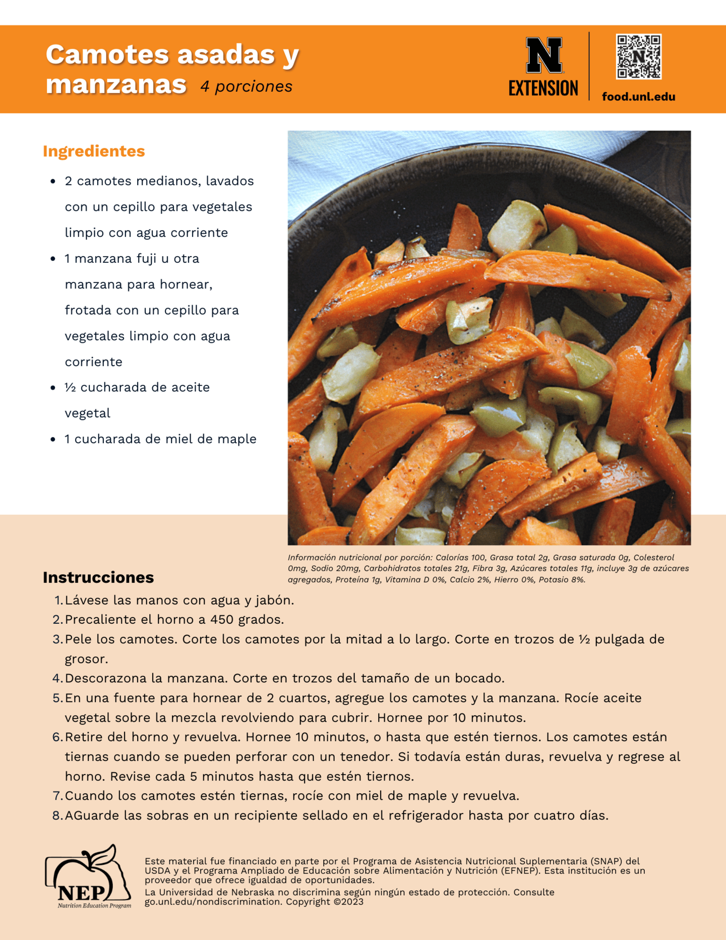 Handout - Apples - Spanish - Roasted Sweet Potatoes and Apples Recipe ...