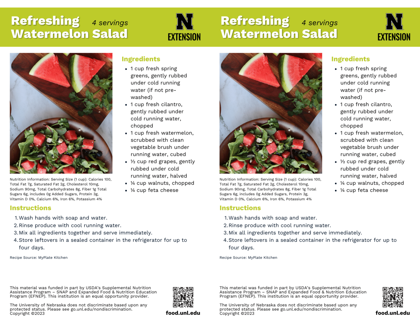 Handout - Melons - Refreshing Watermelon Salad Recipes | UNL Food ...
