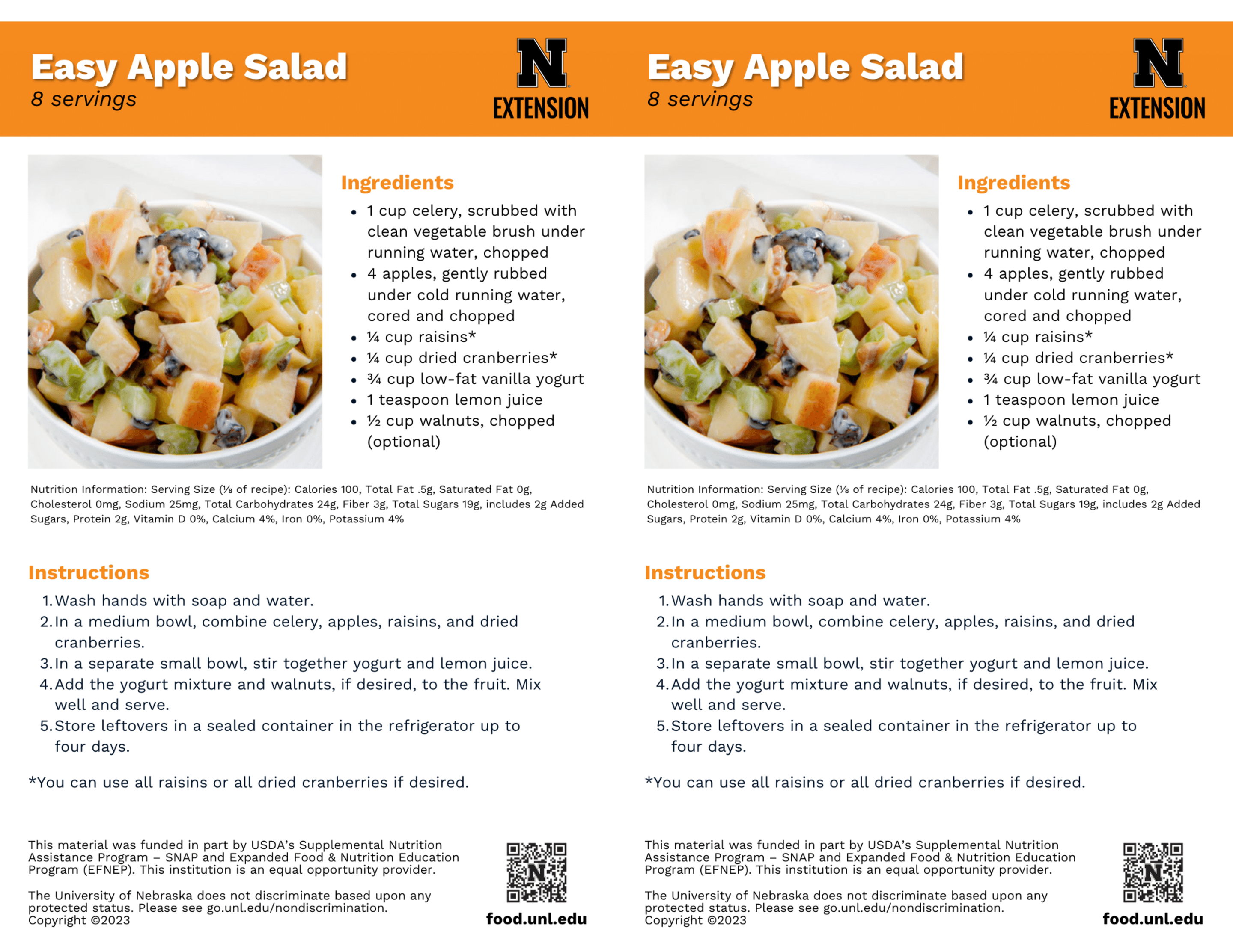 Handout - Apples - Easy Apple Salad Recipes | UNL Food | Nebraska