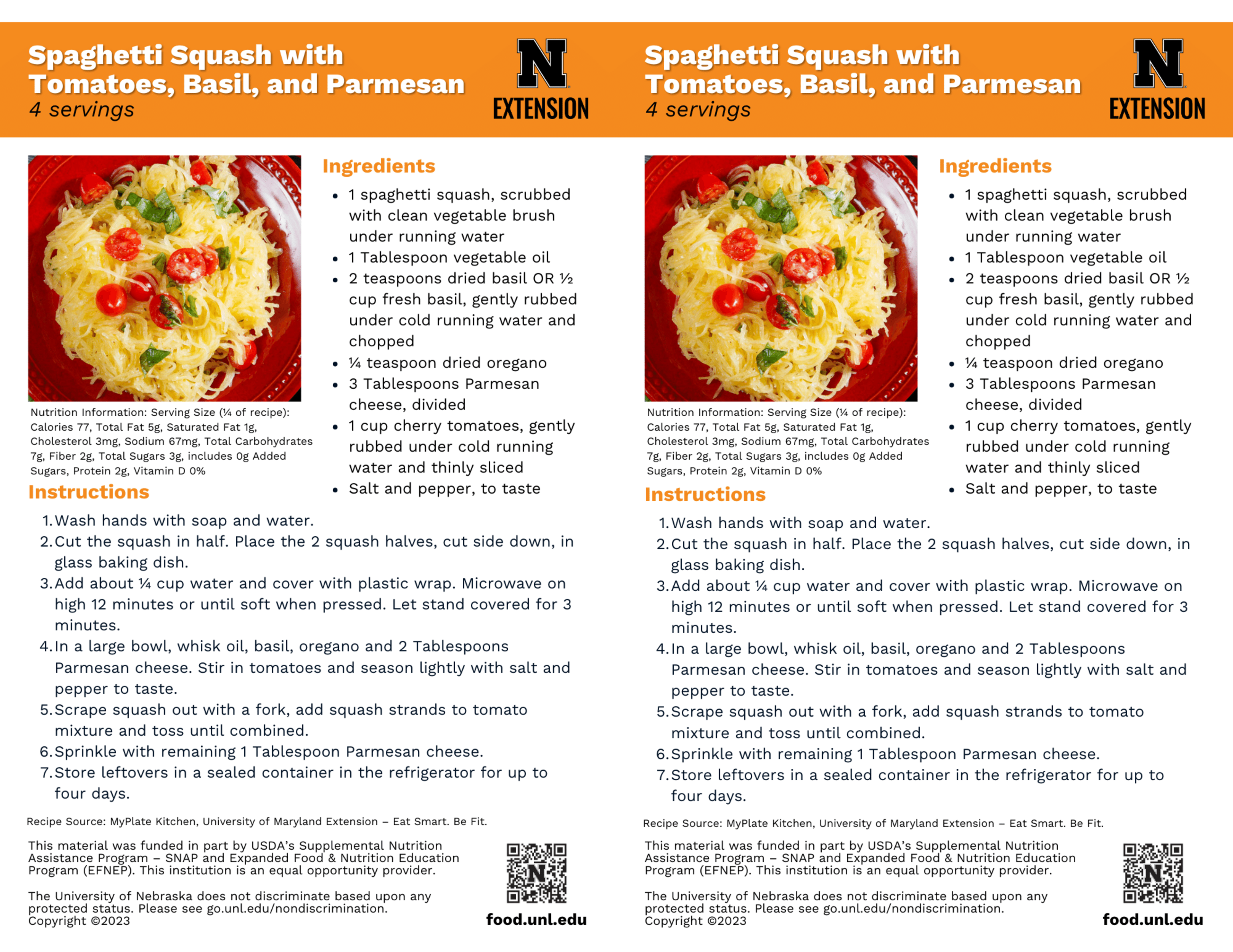 Handout - Winter Squash - Spaghetti Squash with Tomatoes and Basil ...