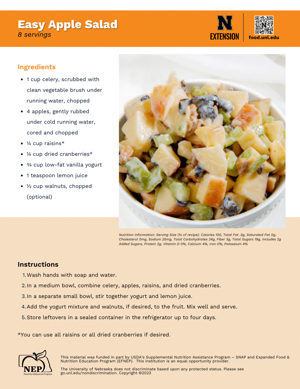 Handout - Apples - Easy Apple Salad Recipe | UNL Food | Nebraska